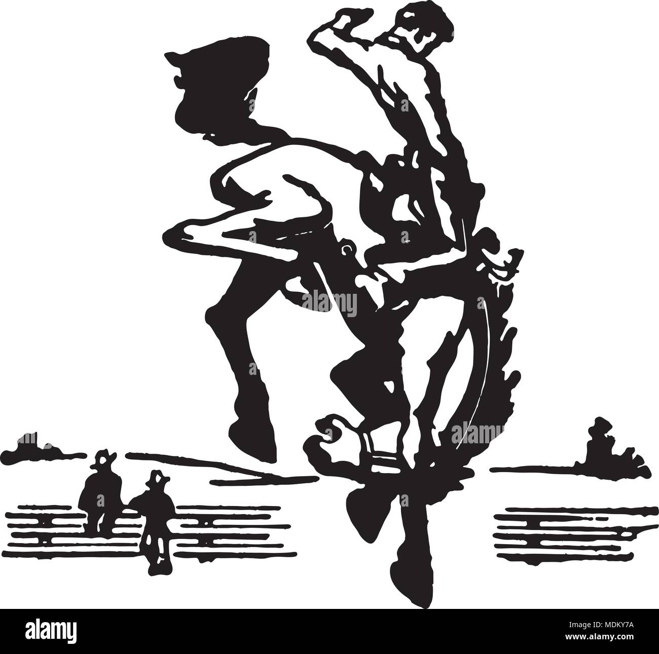 Bucking Bronco 3 - Retro Ad Art Illustration Stock Vector Image & Art ...