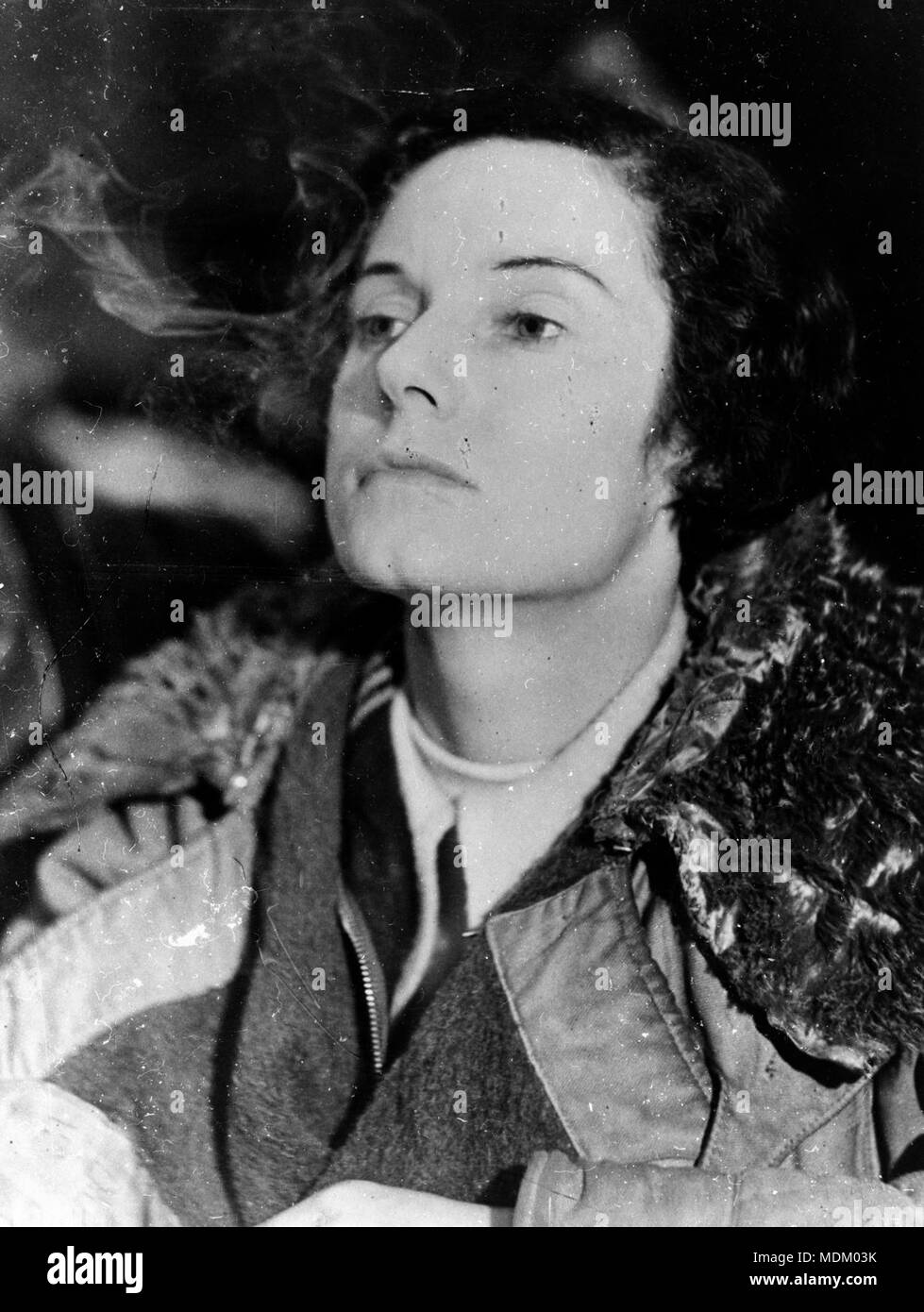 Famous aviatrix Jean Batten following her flight from England to Stock ...