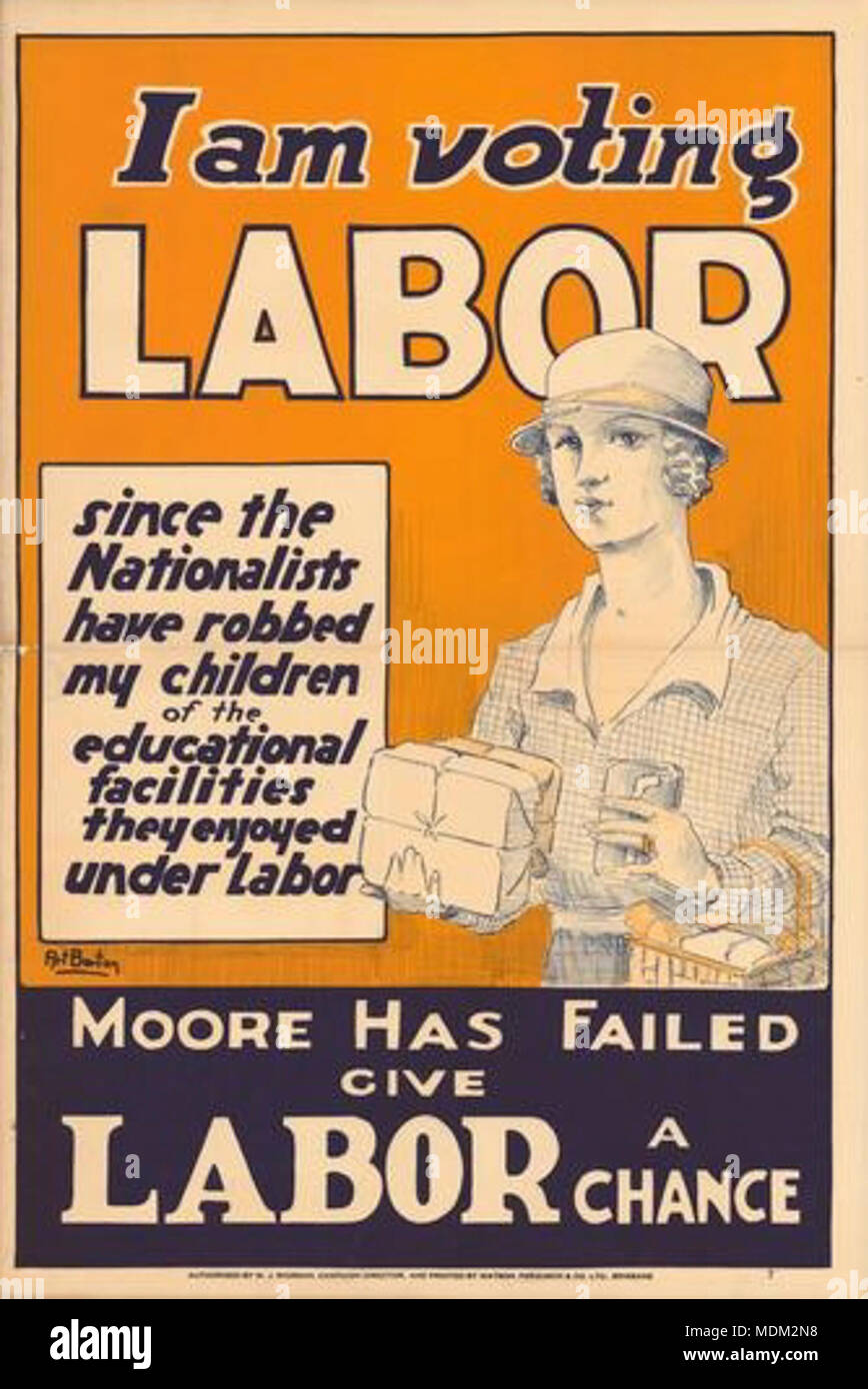 I am voting Labor Moore has failed to give Labor Stock Photo - Alamy