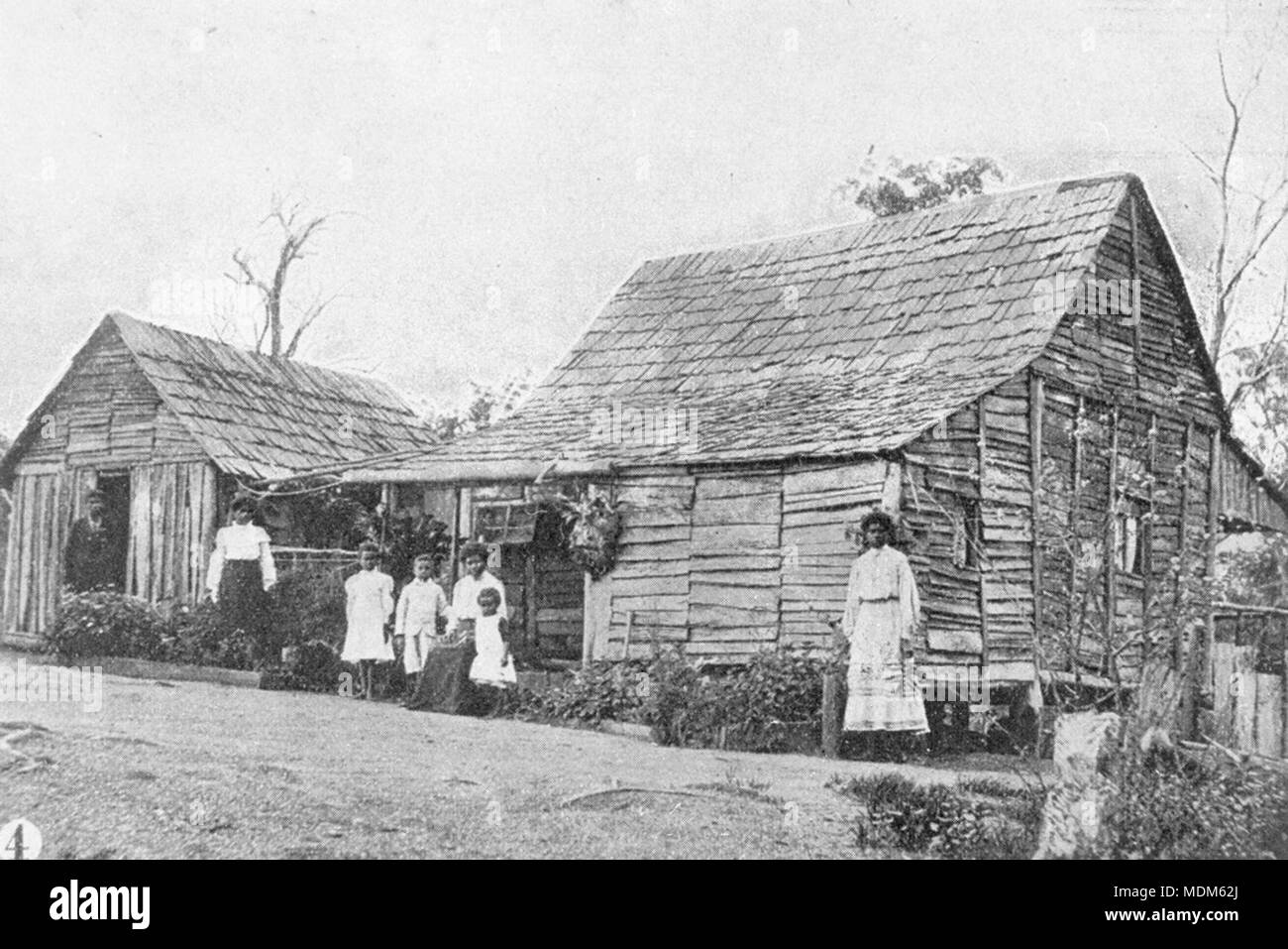 Members of the Tambo family outside their homestead of Malayta Stock ...
