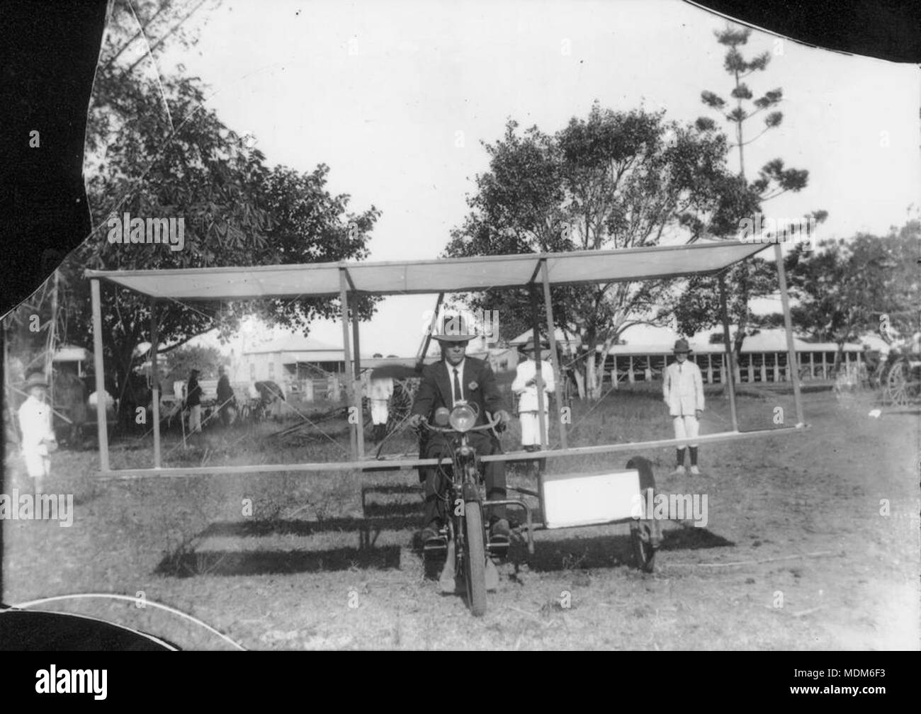 Mr AB Milne with his box kite, Mackay Showgrounds Stock Photo - Alamy
