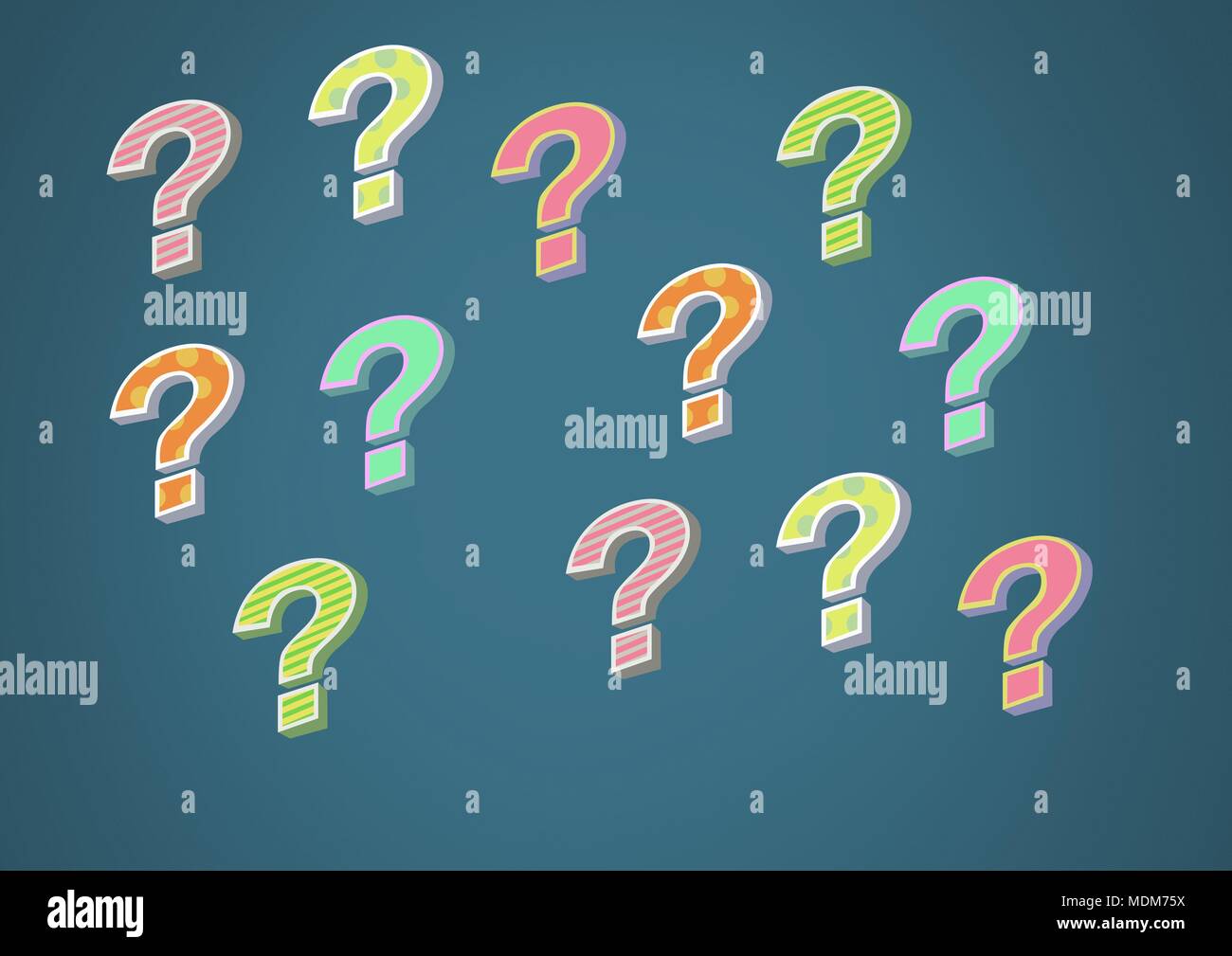 colorful funky question marks Stock Photo - Alamy