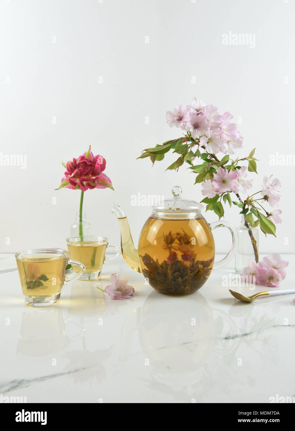 summer time flowering tea on white Stock Photo - Alamy