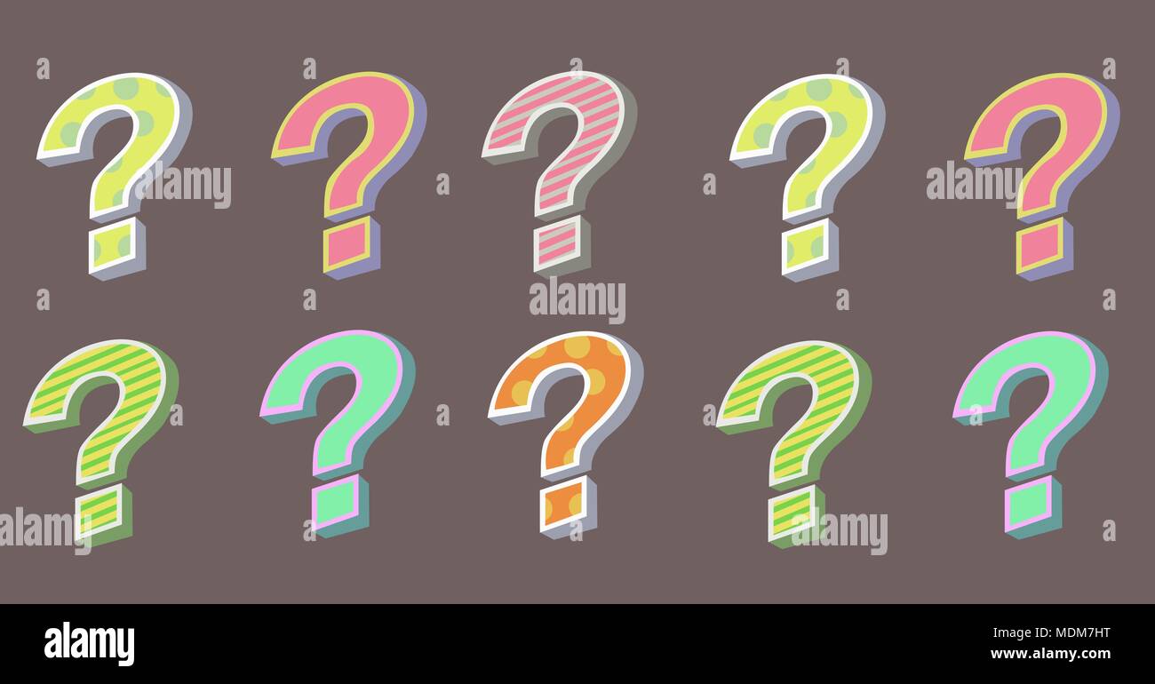 colorful funky question marks Stock Photo - Alamy