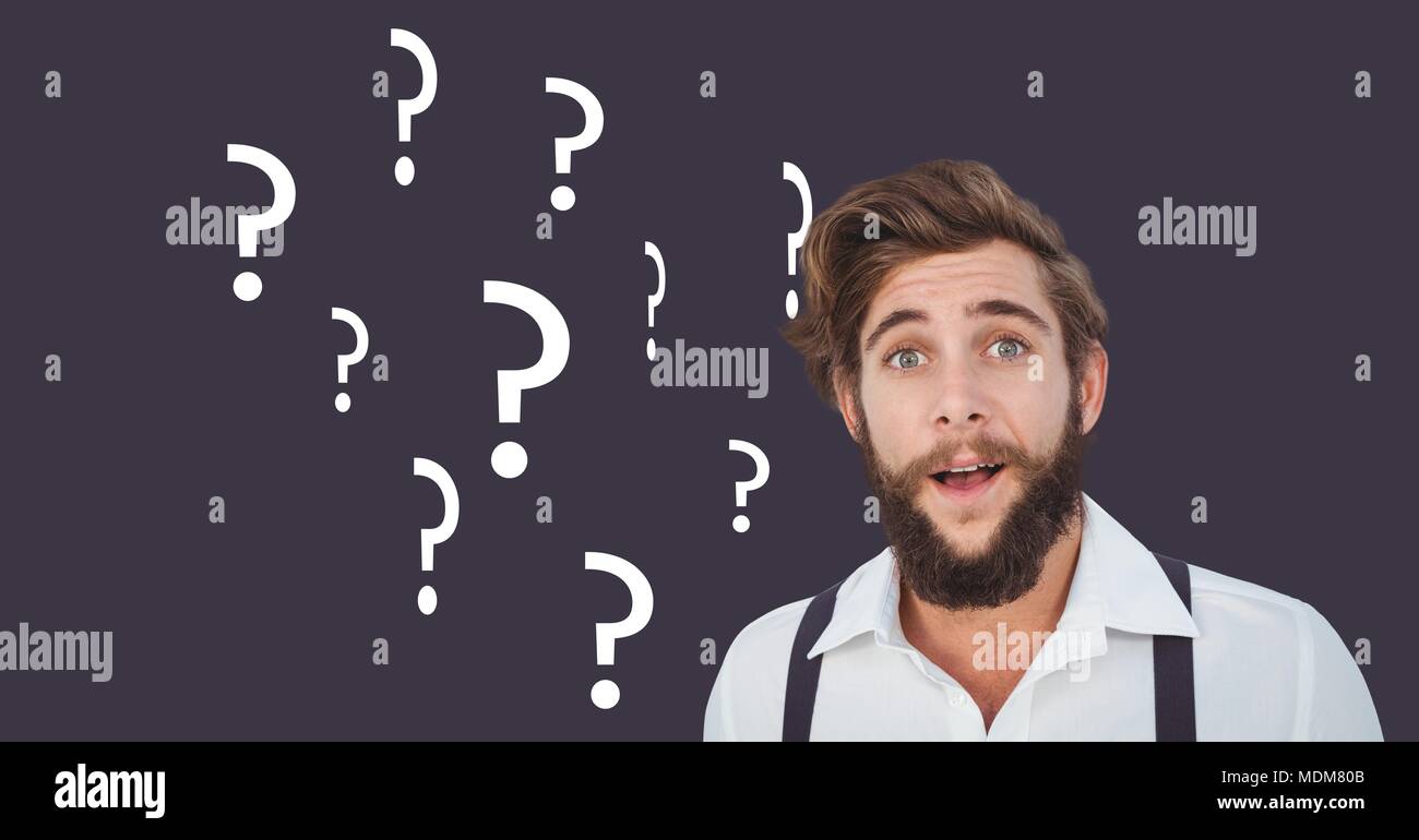 Thinking man question mark hi-res stock photography and images - Alamy