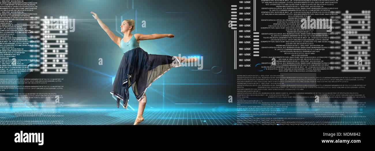 Dancer with digital technology interface Stock Photo - Alamy