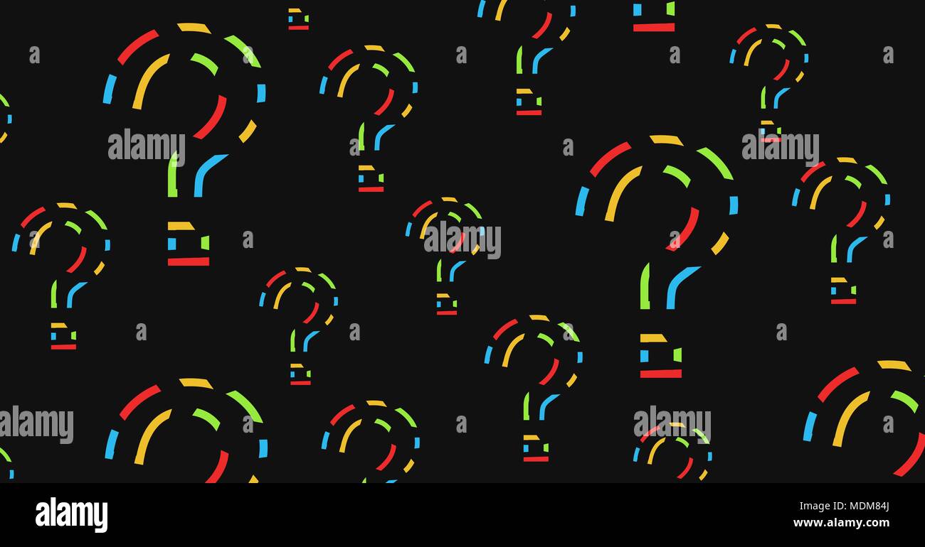 colorful question marks with black background Stock Photo - Alamy