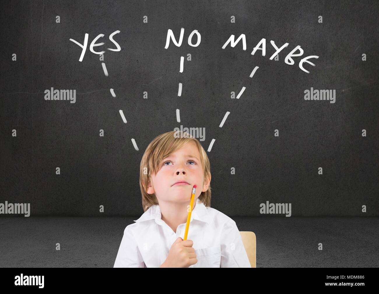 Child thinking hi-res stock photography and images - Alamy