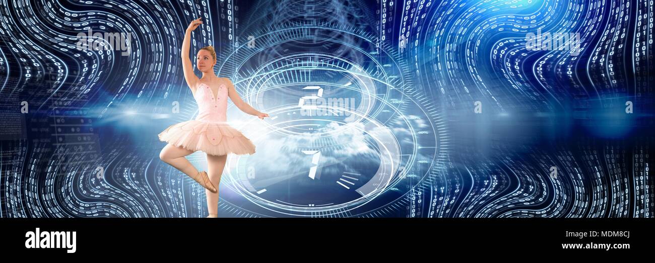 Ballet dancer dancing with digital technology interface Stock Photo - Alamy