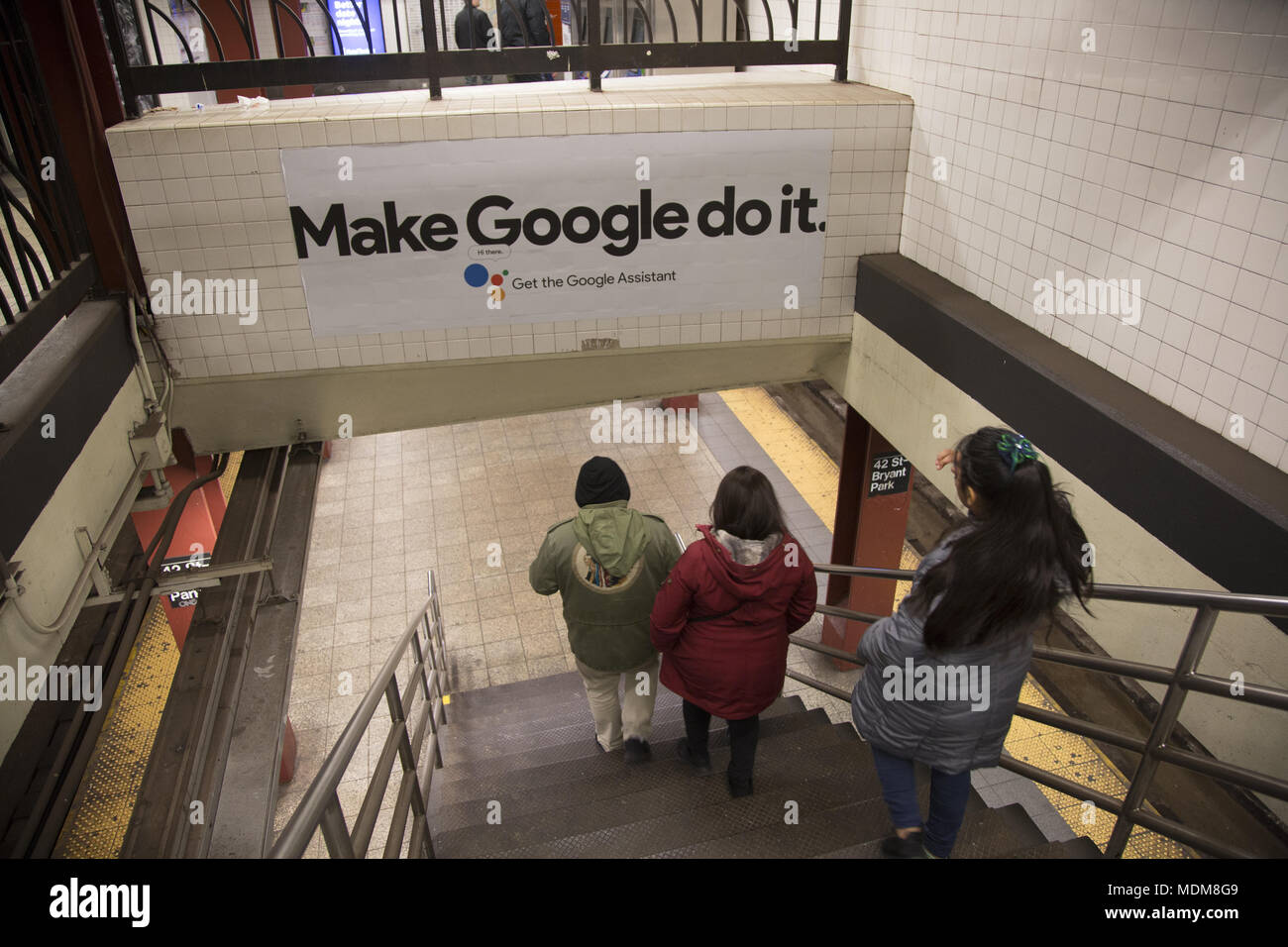 Large Google corporate advertising in NY City subway stations Stock ...
