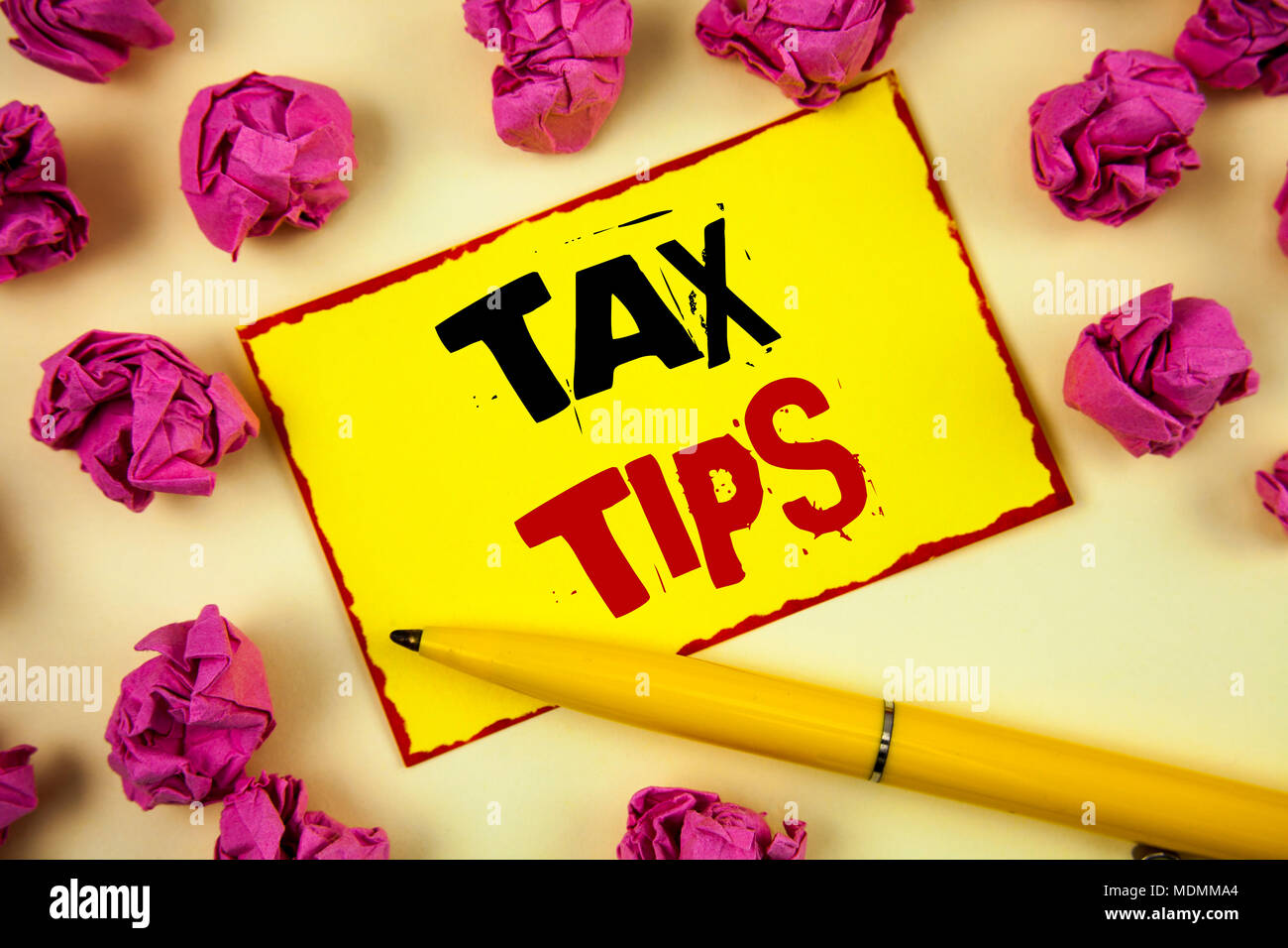 Conceptual hand writing showing Tax Tips. Business photo text Help ...