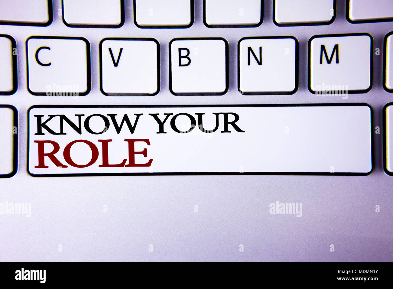 Writing note showing Know Your Role. Business photo showcasing define ...