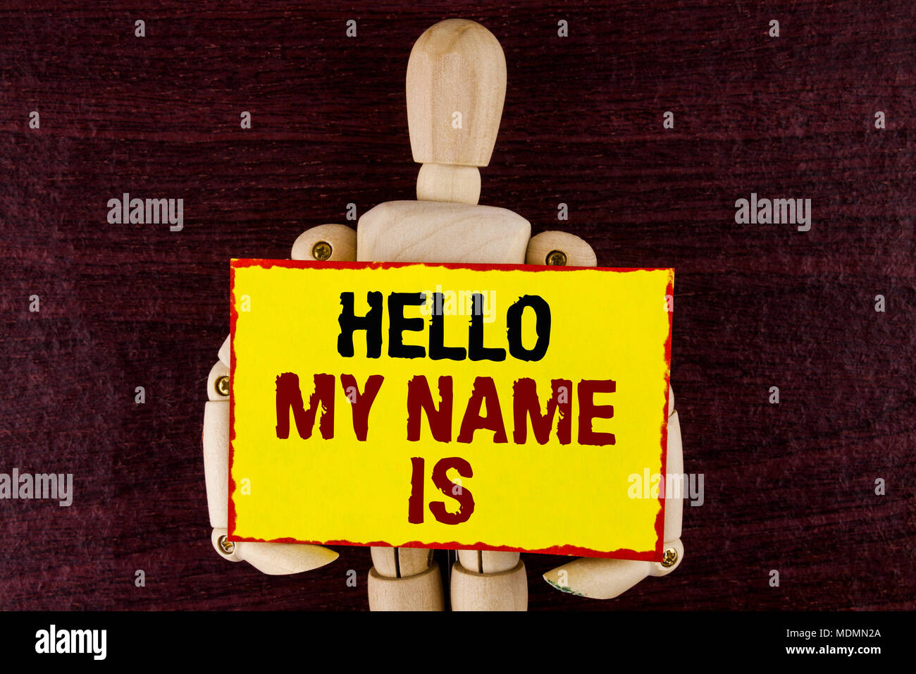 Word writing text Hello My Name Is. Business concept for meeting ...