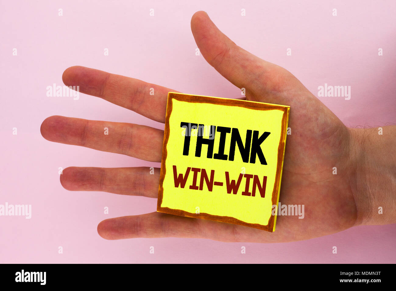Handwriting text writing Think Win-Win. Concept meaning Negotiation ...