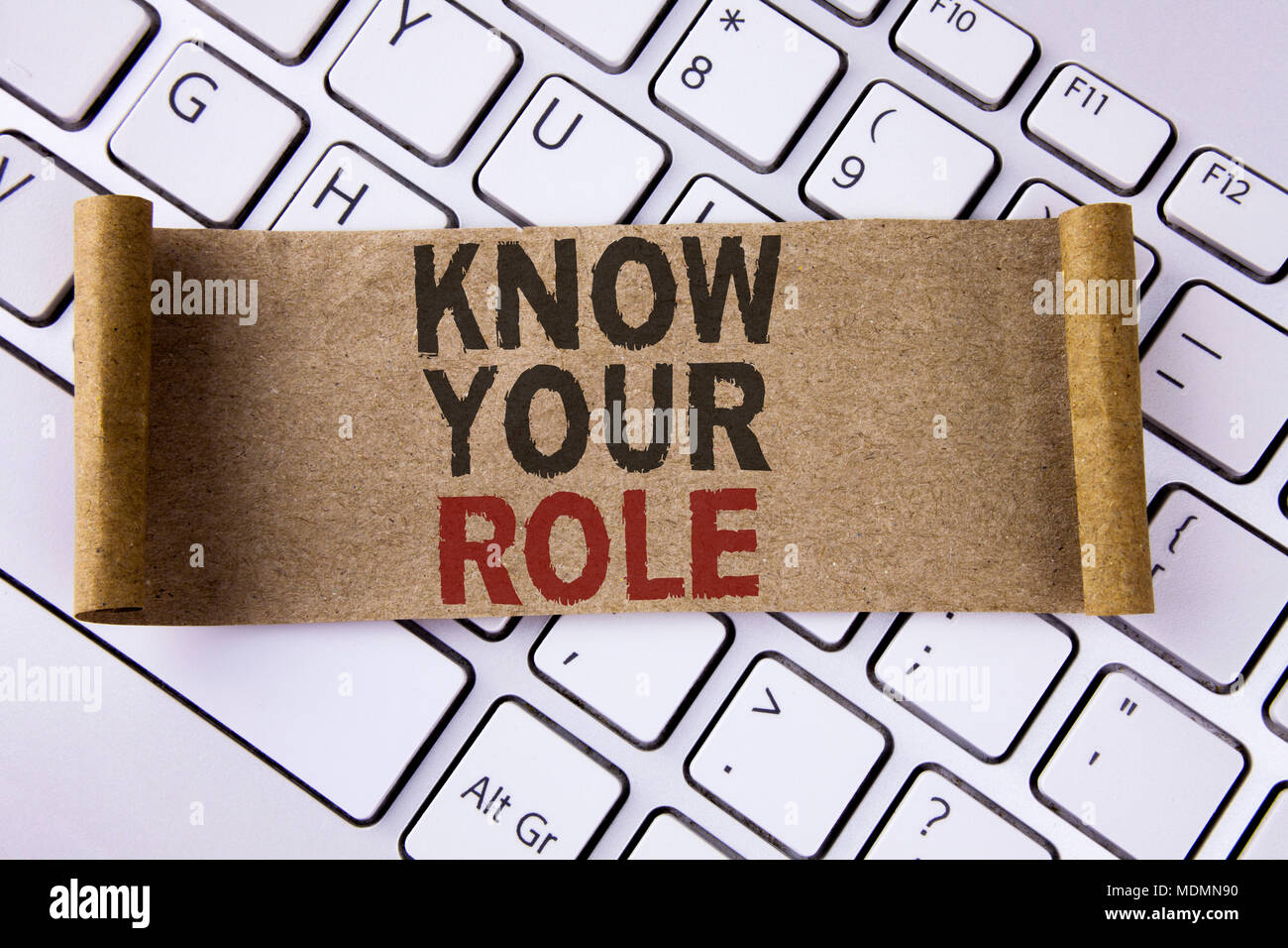 Conceptual hand writing showing Know Your Role. Business photo ...