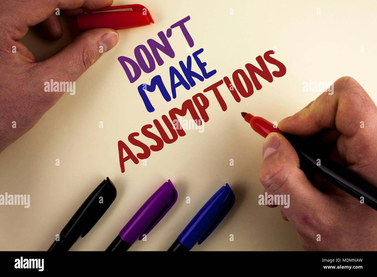 Text sign showing Do not Make Assumptions. Conceptual photo predict ...