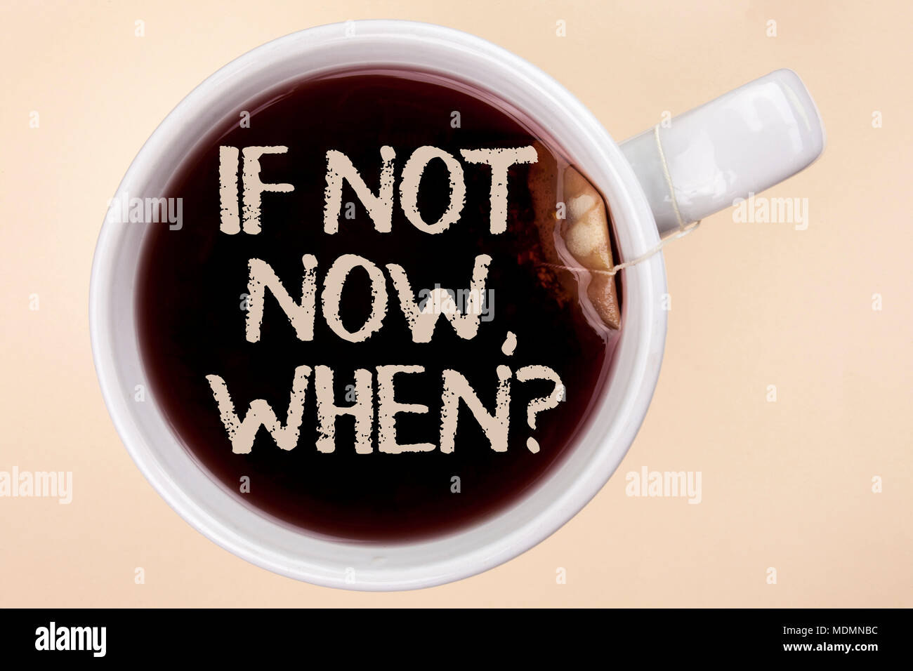 Handwriting text writing If Not Now When Question. Concept meaning ...