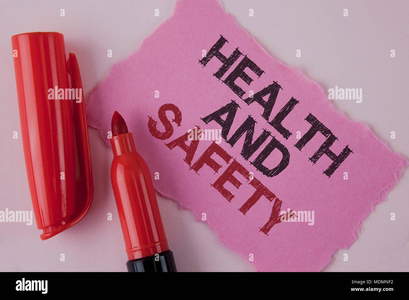 Handwriting text Health And Safety. Concept meaning being in good ...