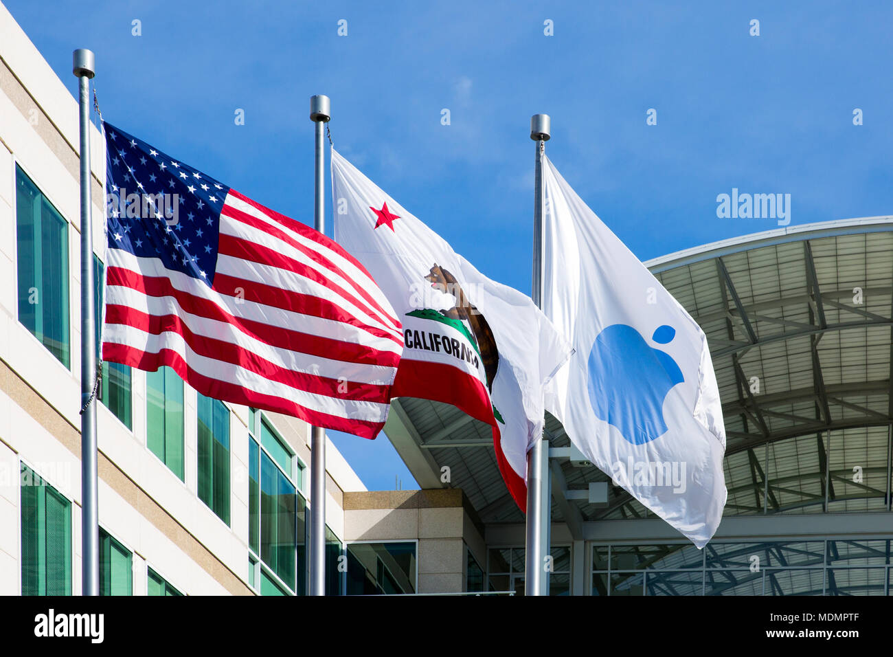 Apple headquarters cupertino flag hi-res stock photography and images ...