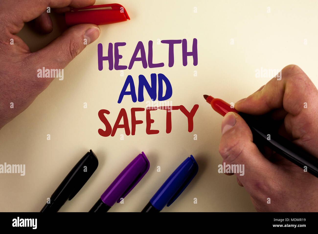 Text sign showing Health And Safety. Conceptual photo being in good ...