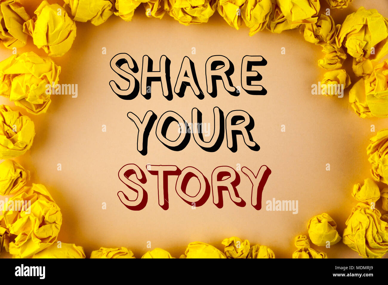 Text sign showing Share Your Story. Conceptual photo Tell personal ...