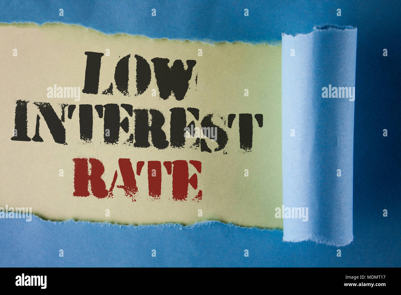 Writing note showing Low Interest Rate. Business photo showcasing ...