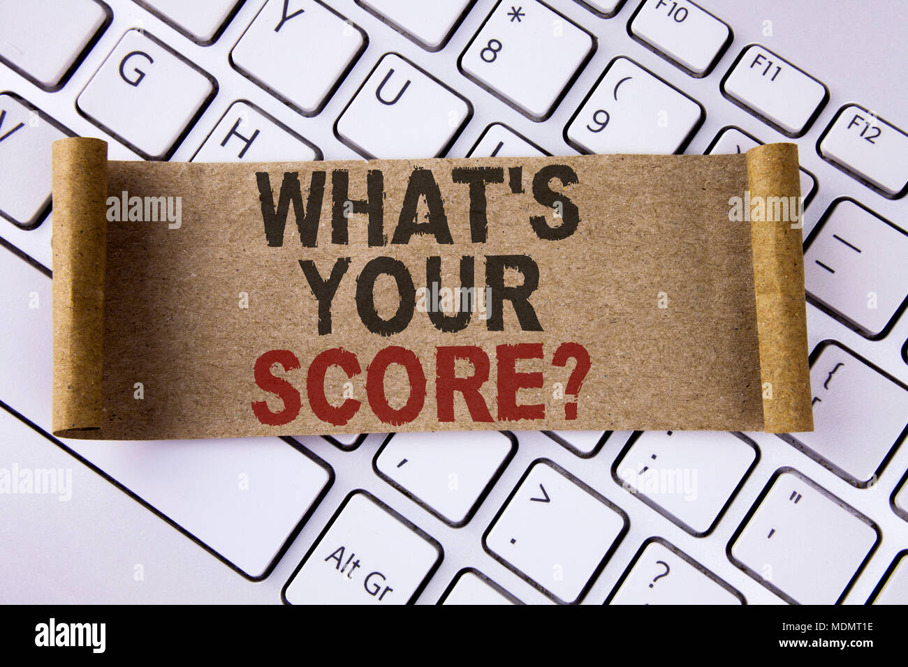 Conceptual hand writing showing What Is Your Score Question. Business ...