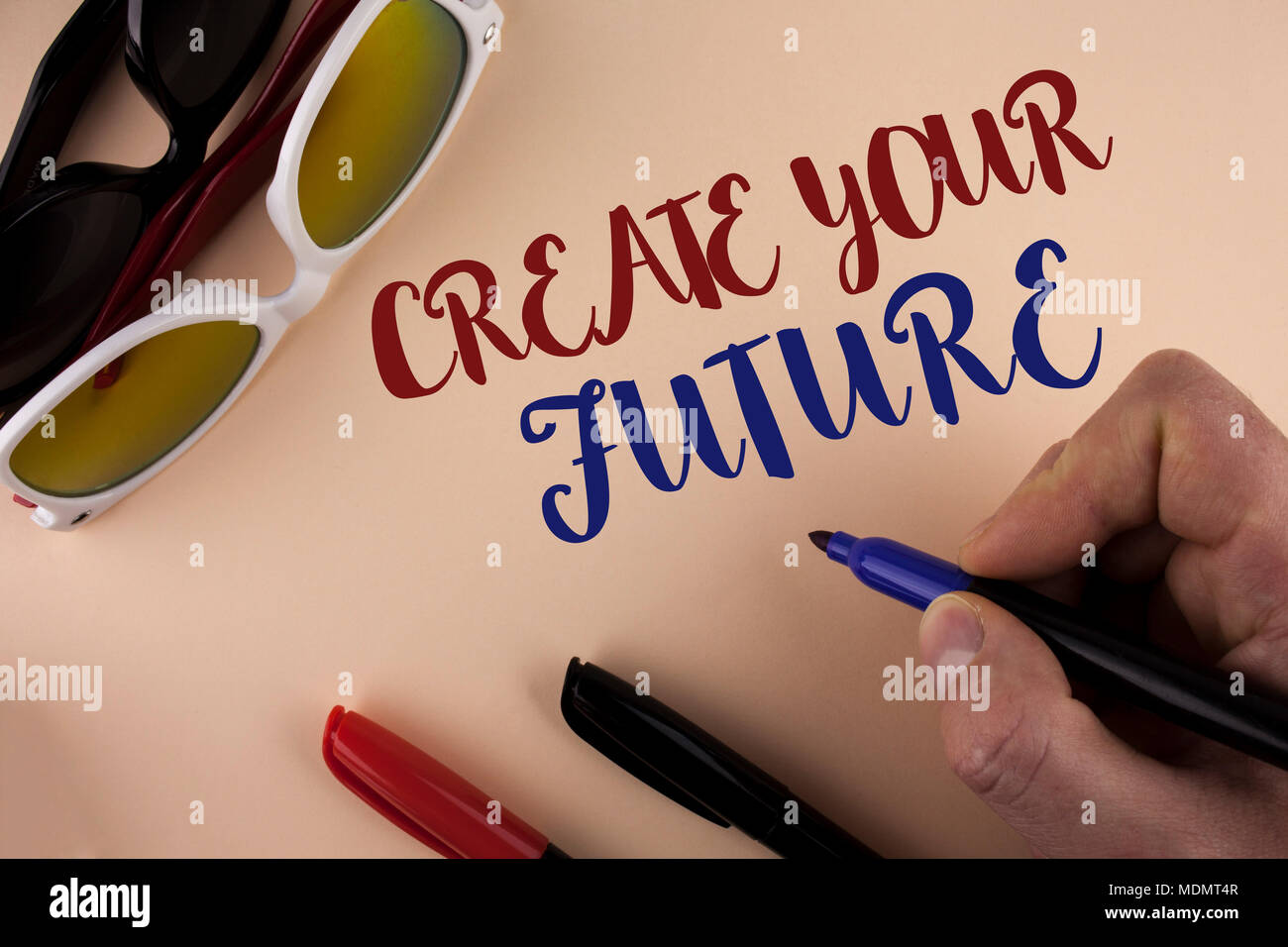 Text sign showing Create Your Future. Conceptual photo career goals ...