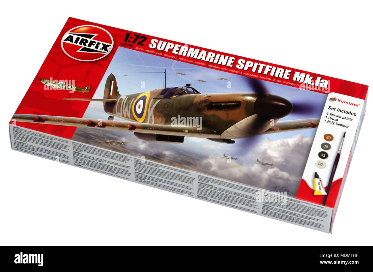An Airfix model aeroplane kit - the classic 1/72 scale Spitfire Stock ...
