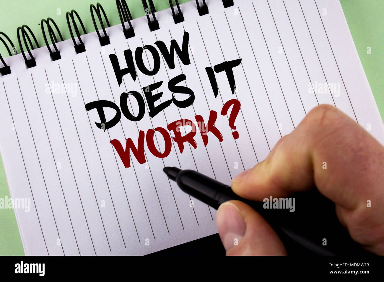 Text sign showing How Does It Work Question. Conceptual photo asking ...