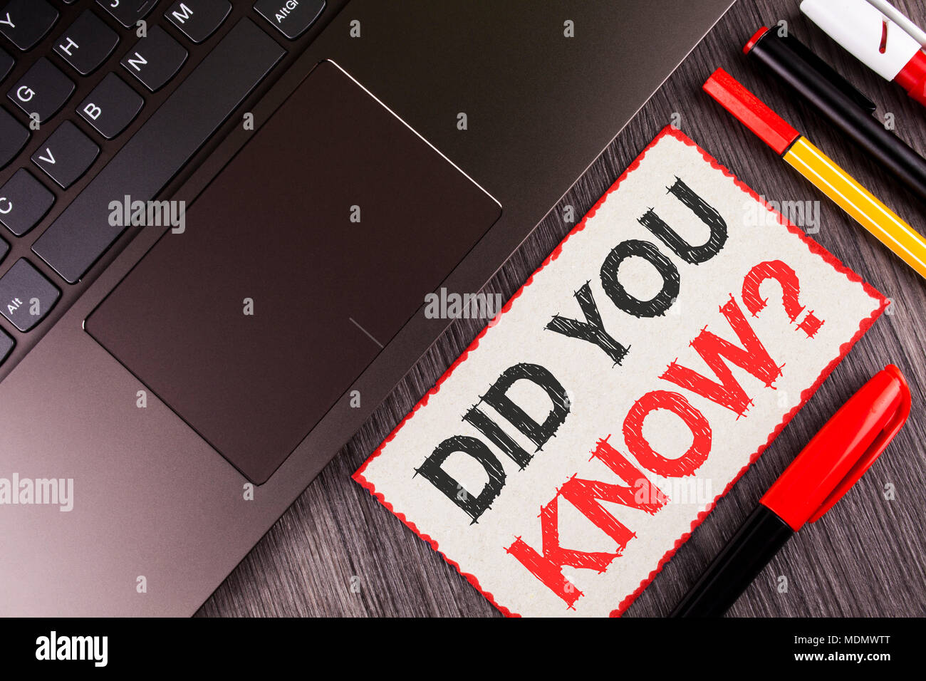 Handwriting text Did You Know Question. Concept meaning asking about ...