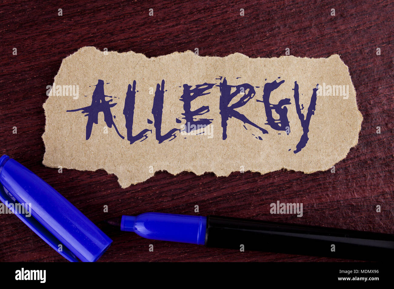 Handwriting text writing Allergy. Concept meaning damages in immunity ...