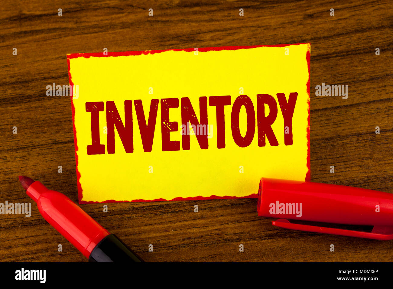 Handwriting text Inventory. Concept meaning Complete list of items like ...