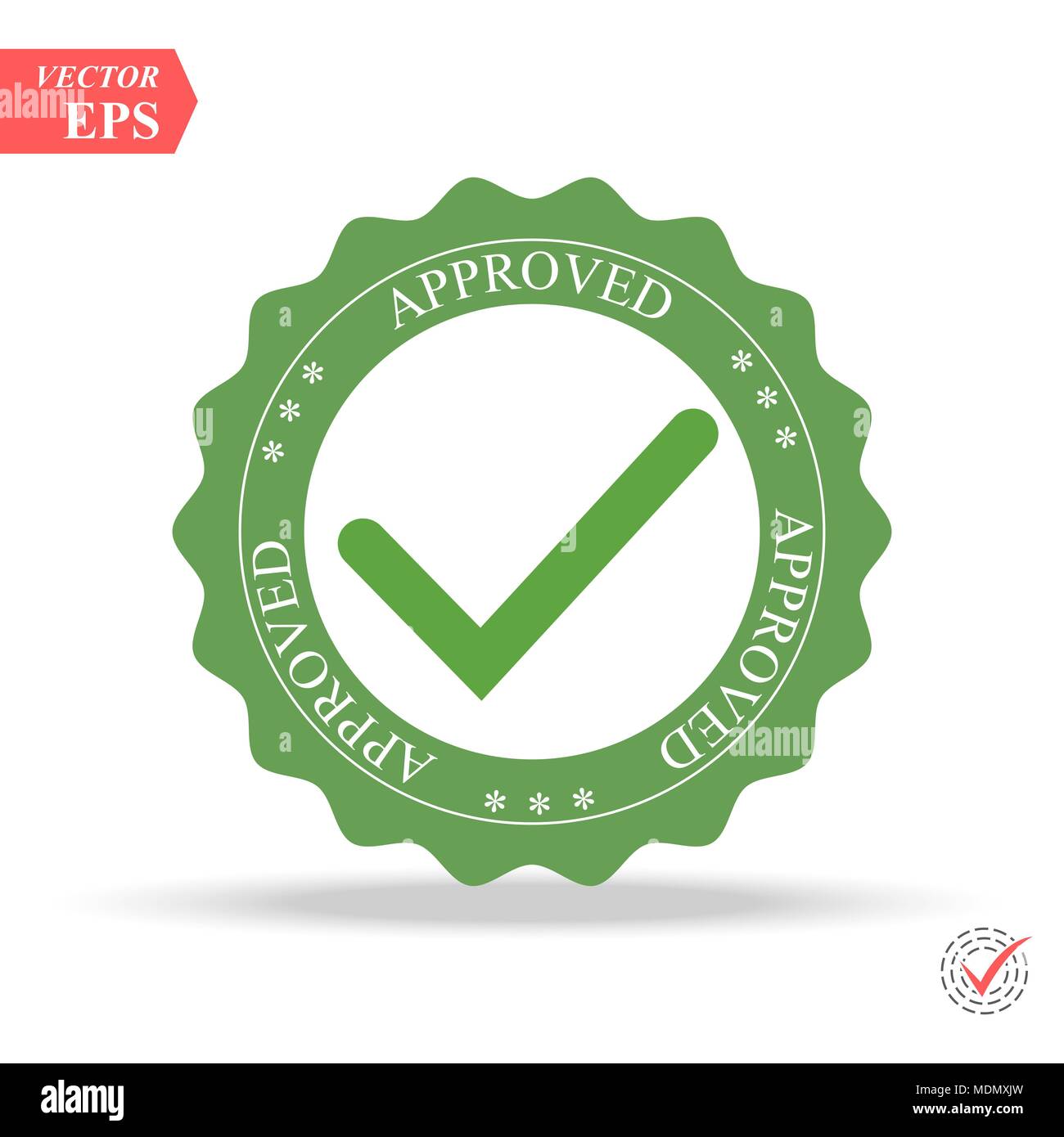 Quality Control Approved. Tick symbol in green color, vector ... Quality Control Approved. Tick symbol in green color, vector ...