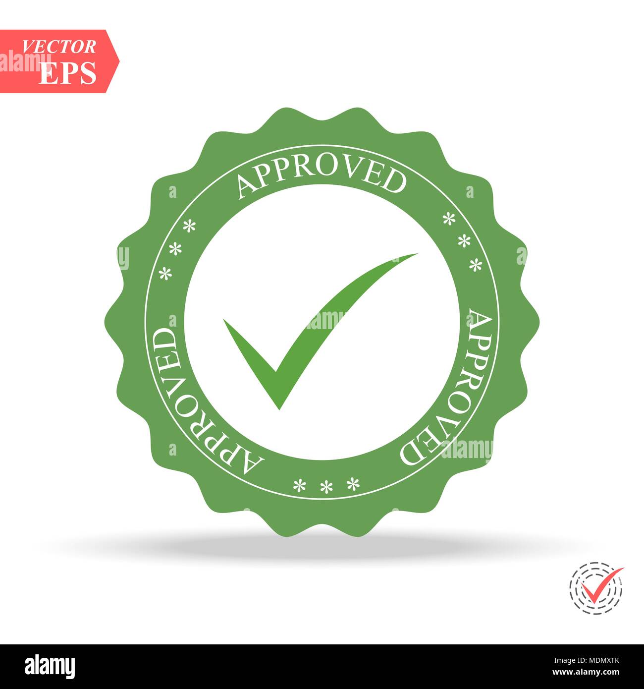 Approved Stamp Vector Over a White Background. Simple mark graphic ...