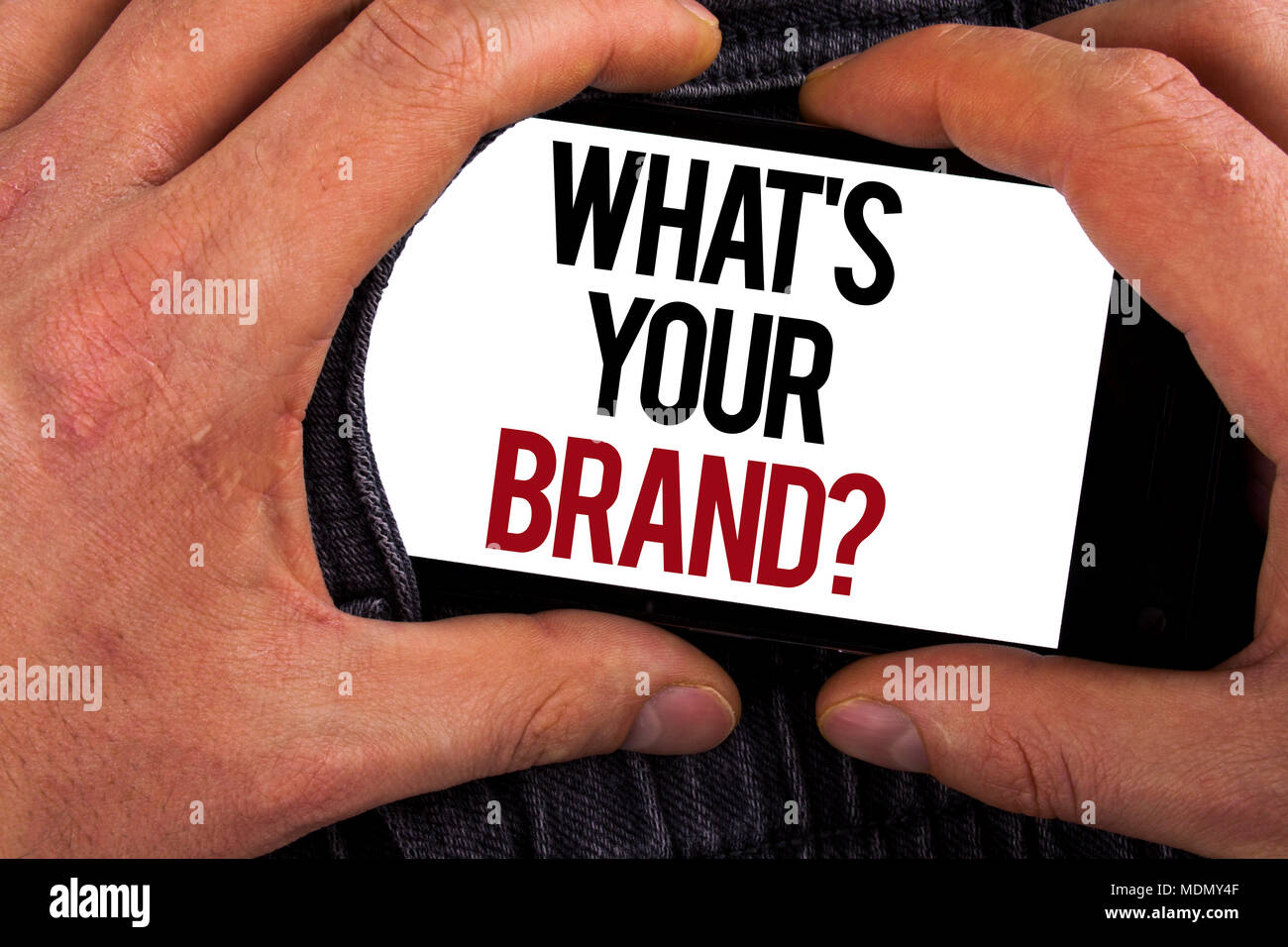 Conceptual hand writing showing What Is Your Brand Question. Business ...
