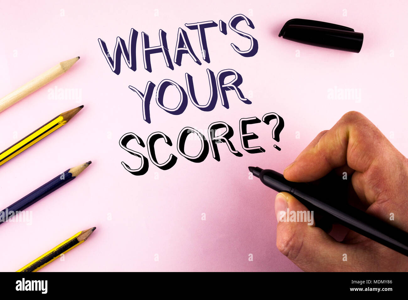 Word writing text What Is Your Score Question. Business concept for ...