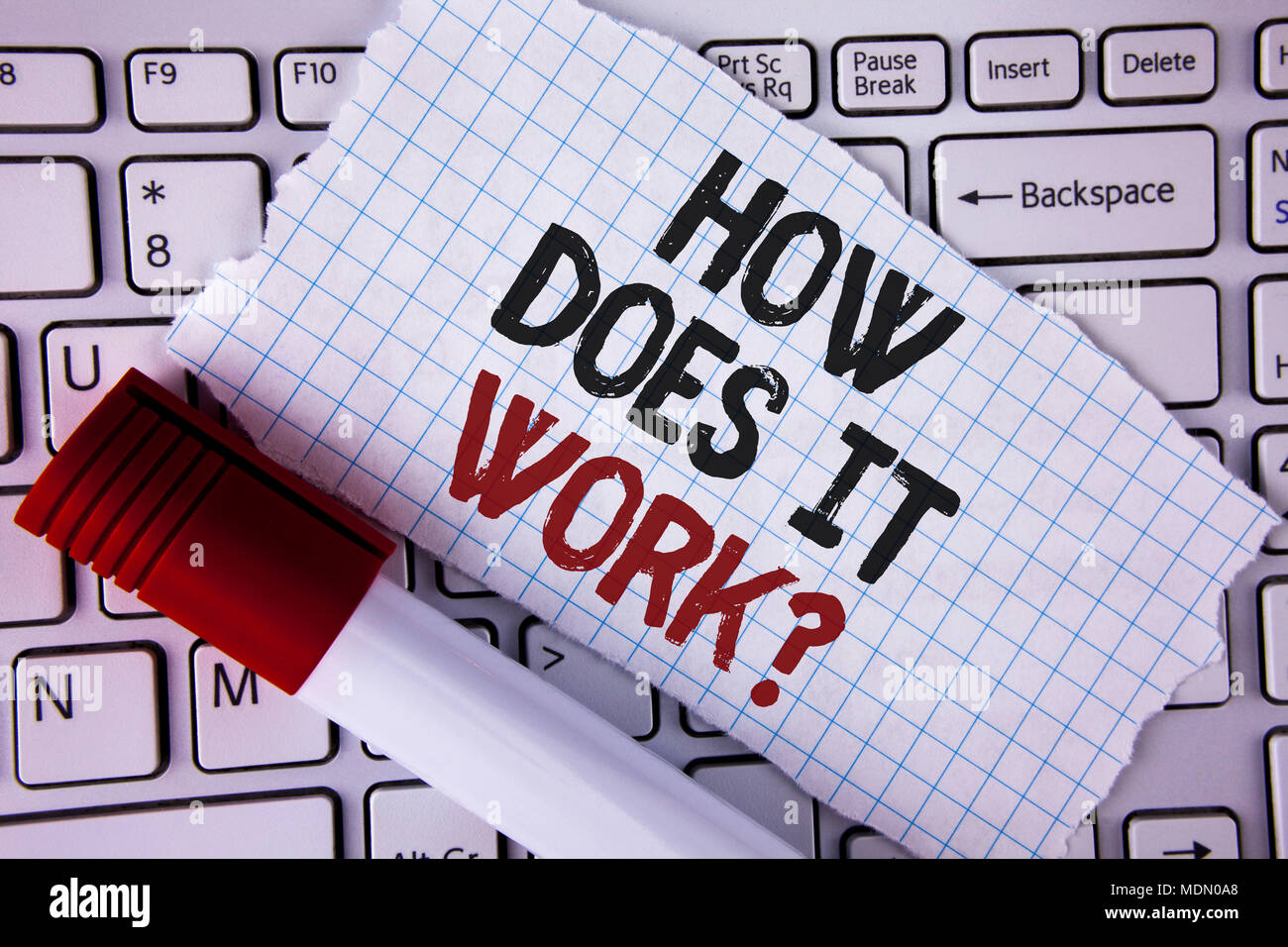 Conceptual hand writing showing How Does It Work Question. Business ...