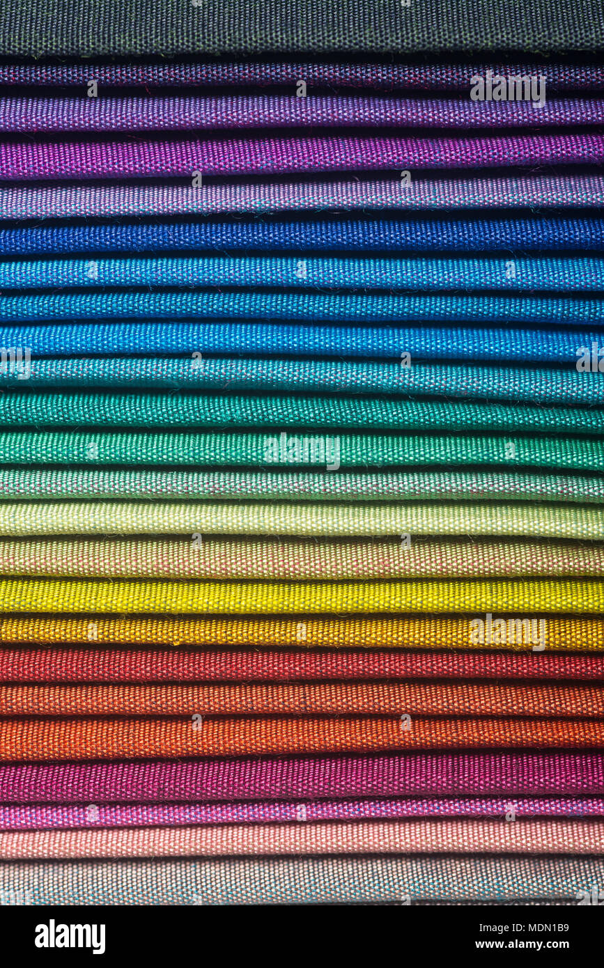 fabric. multi color fabric texture samples Stock Photo - Alamy