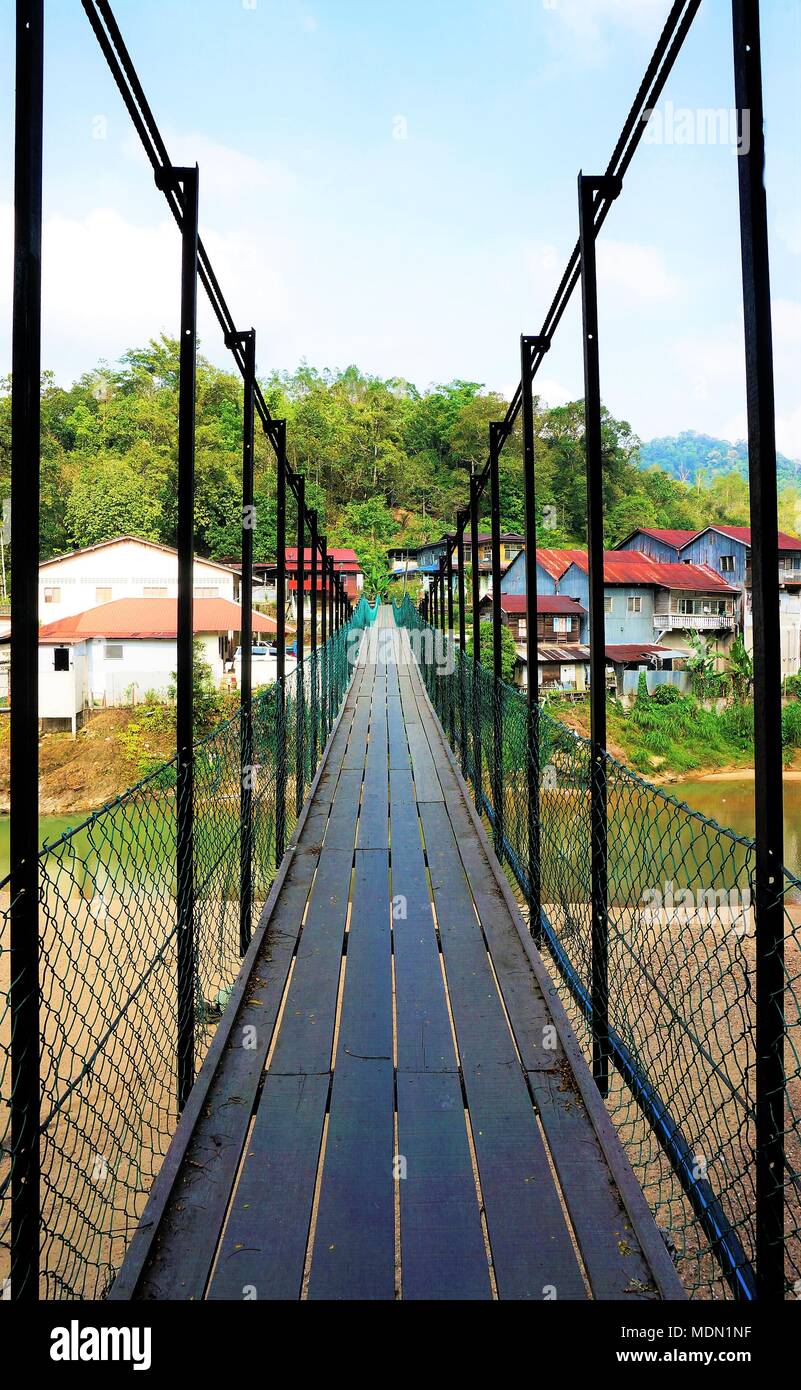 Rope suspension plank bridge hi-res stock photography and images - Alamy