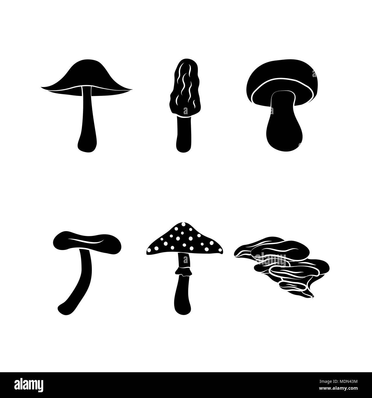 Mushrooms symbol icon black hi-res stock photography and images - Alamy