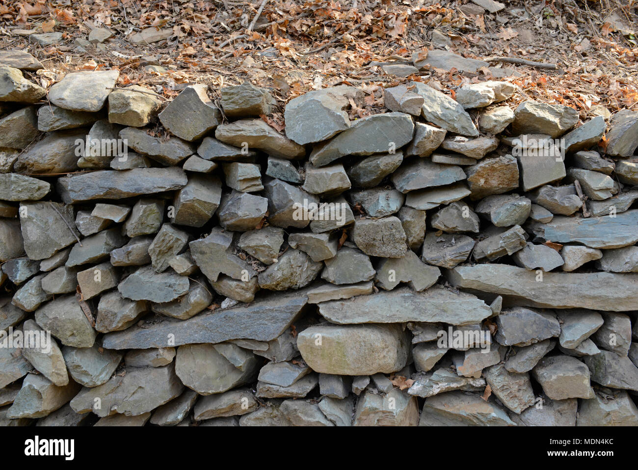 Dry stone retaining wall in Beijing Botanic Garden, China Stock Photo ...