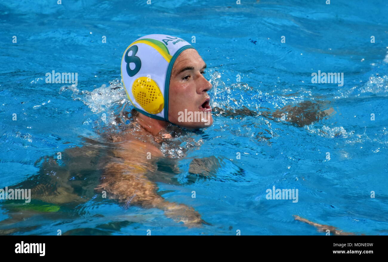 Budapest, Hungary - Jul 17, 2017. YOUNGER Aaron, australian waterpolo ...