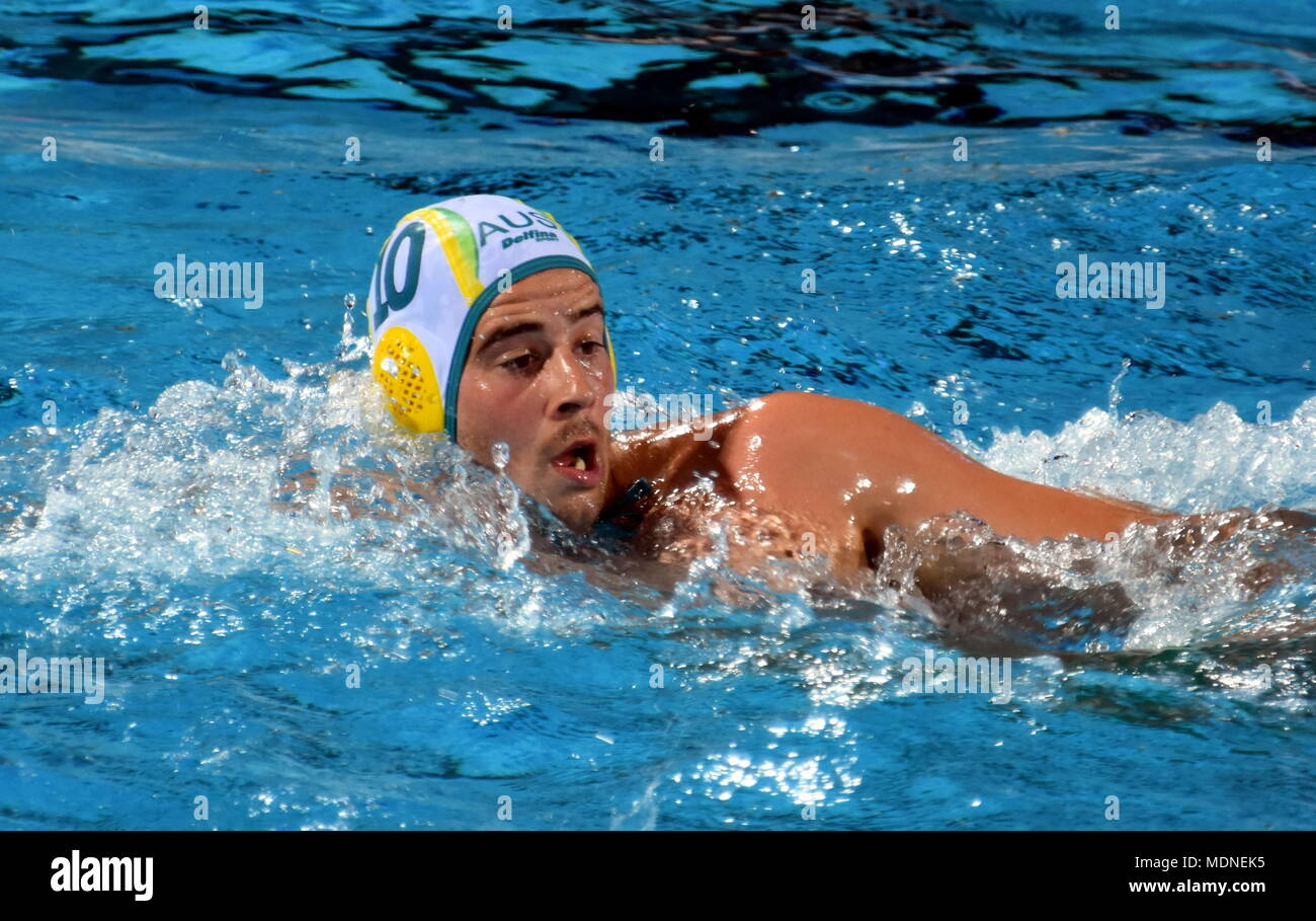 Budapest, Hungary - Jul 17, 2017. FANNON James, australian waterpolo ...