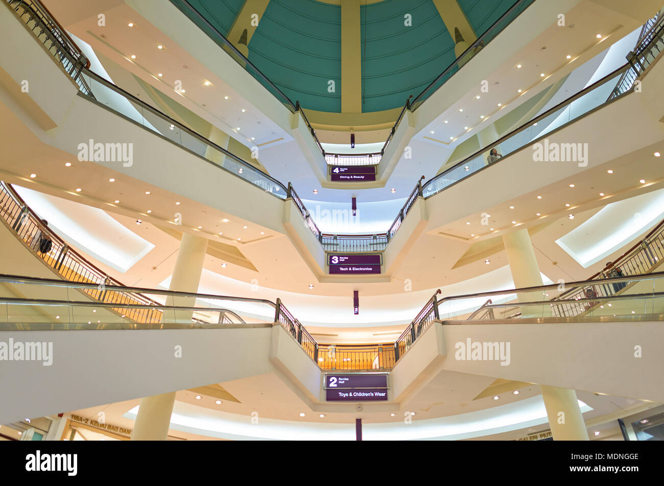 KUALA LUMPUR, MALAYSIA - APRIL 23, 2014: inside Suria KLCC shopping ...