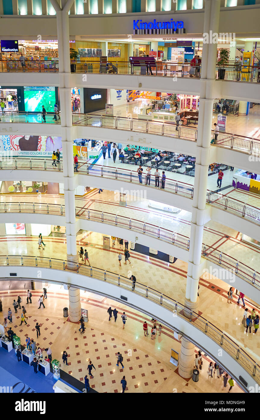 KUALA LUMPUR, MALAYSIA - APRIL 23, 2014: inside Suria KLCC shopping ...