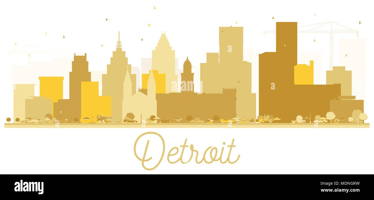 Downtown detroit view Stock Vector Images - Alamy