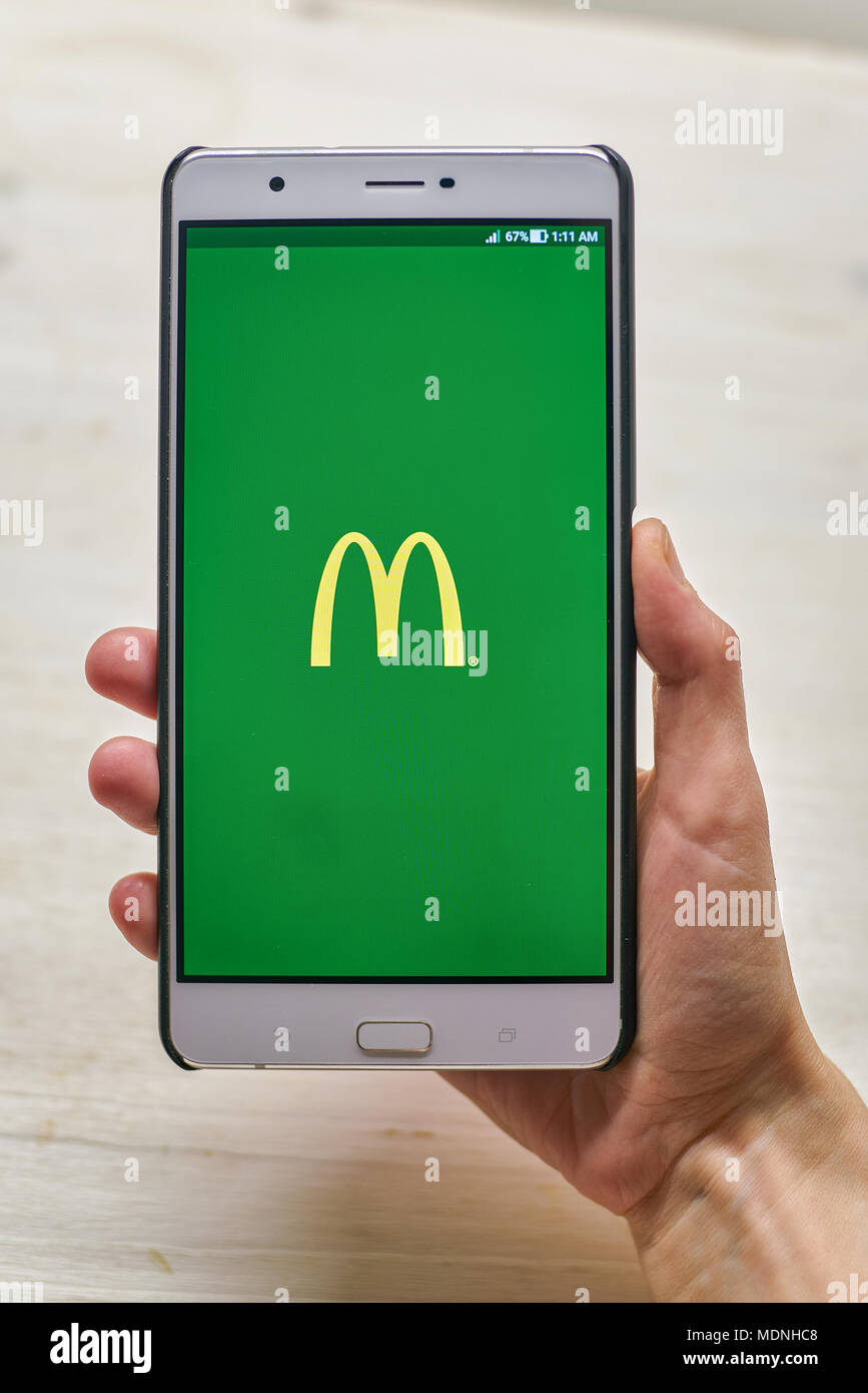 KALININGRAD, RUSSIA - CIRCA SEPTEMBER, 2017: an app opening screen on ...