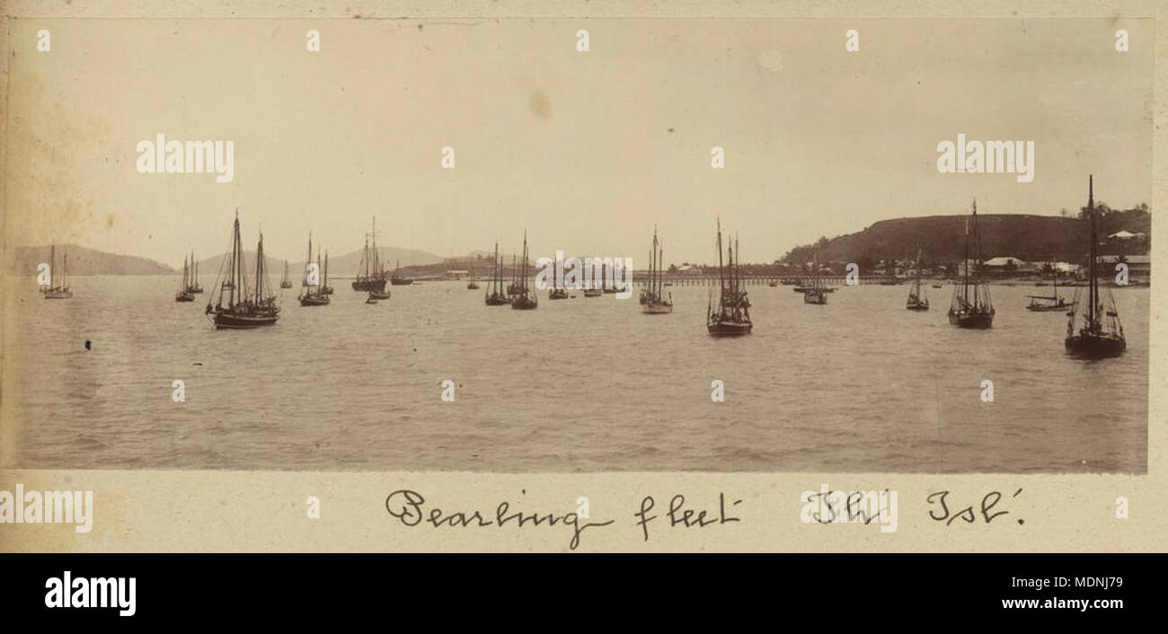 Pearling luggers leaving from Thursday Island, Torres Strait Stock ...
