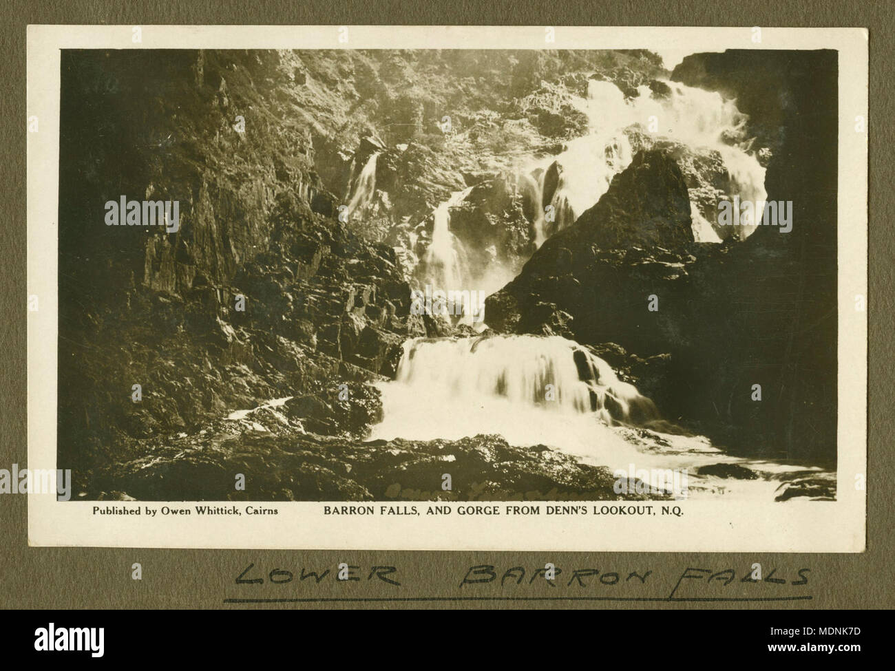 Postcard view of Barron Falls near Cairns 1932 Stock Photo - Alamy